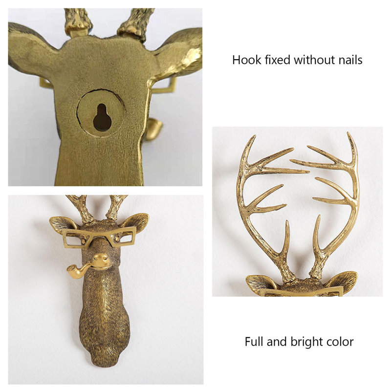 Millwood Pines Animal Heads Wall Decor Faux Deer Head Mount Animal Sculptures Wall Decor Resin Animal Head Wall Hanging Decoration For Living Room Bedroom Kitchen Gift Deer Wayfair Canada